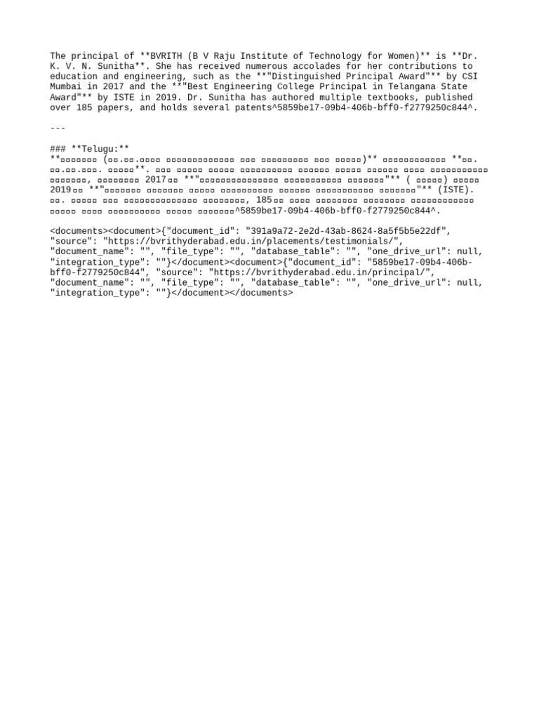 Principal of BVRITH | PDF