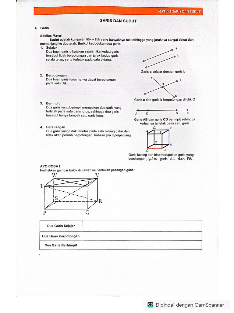 Tugas Mat Garis Dan Sudut | PDF