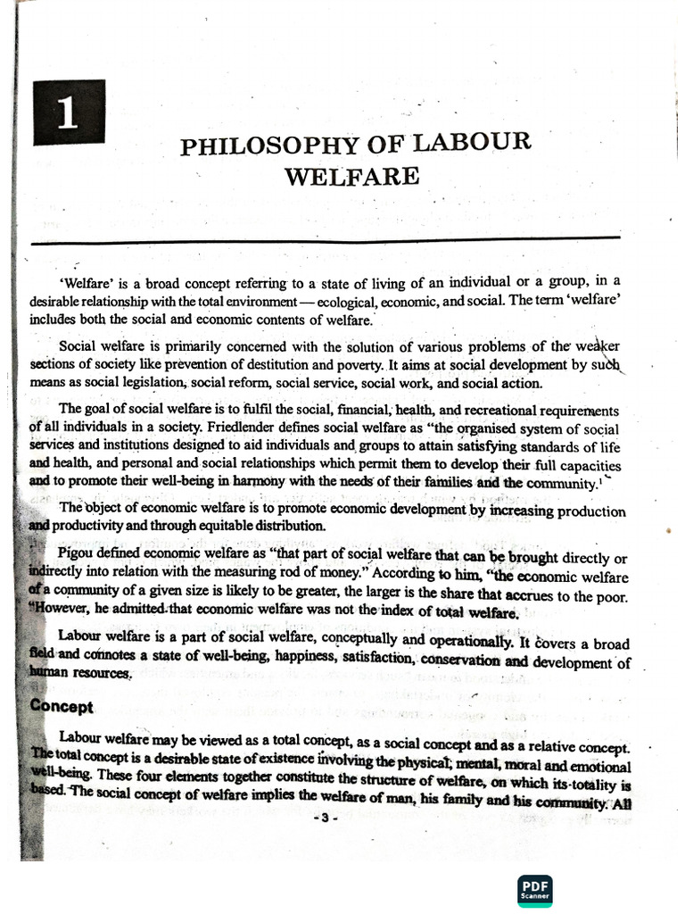 Labor Welfare Introduction | PDF