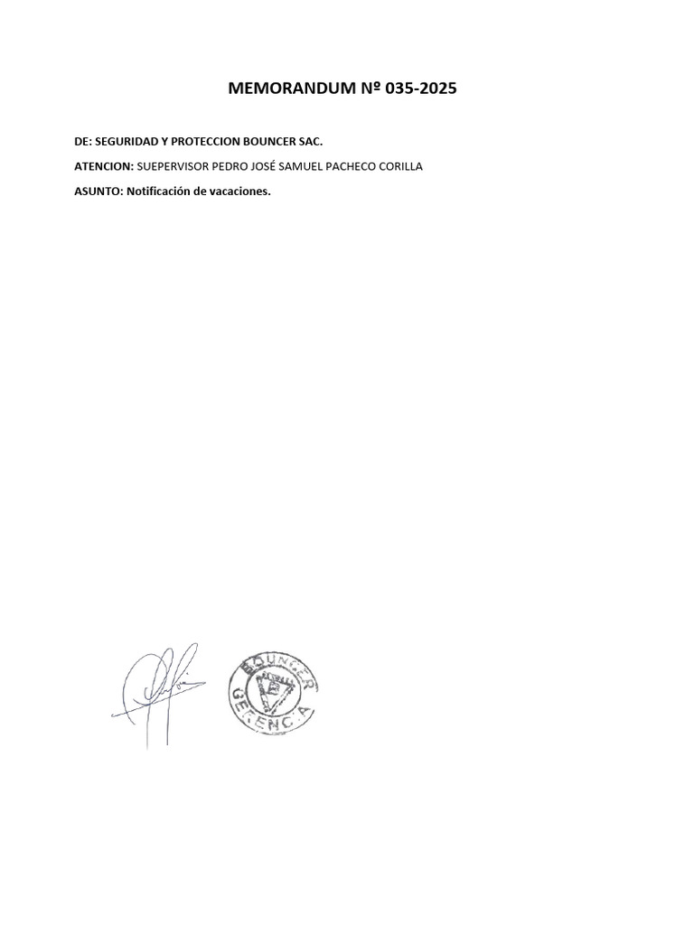 MEMO 035-2025 (AVP Pacheco Corilla Pedro) | PDF