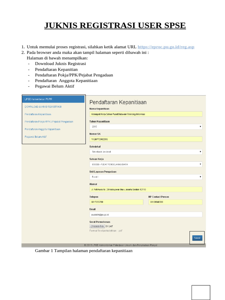 Panduan Registrasi User SPSE | PDF