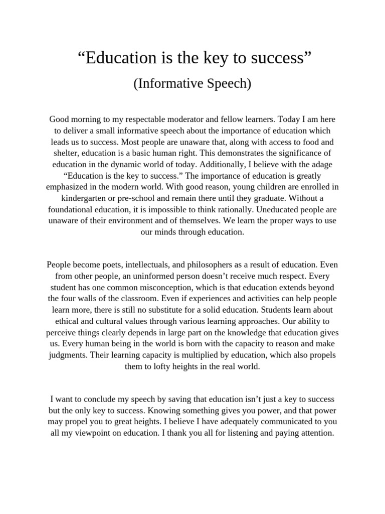 Education: The Key to Success | PDF