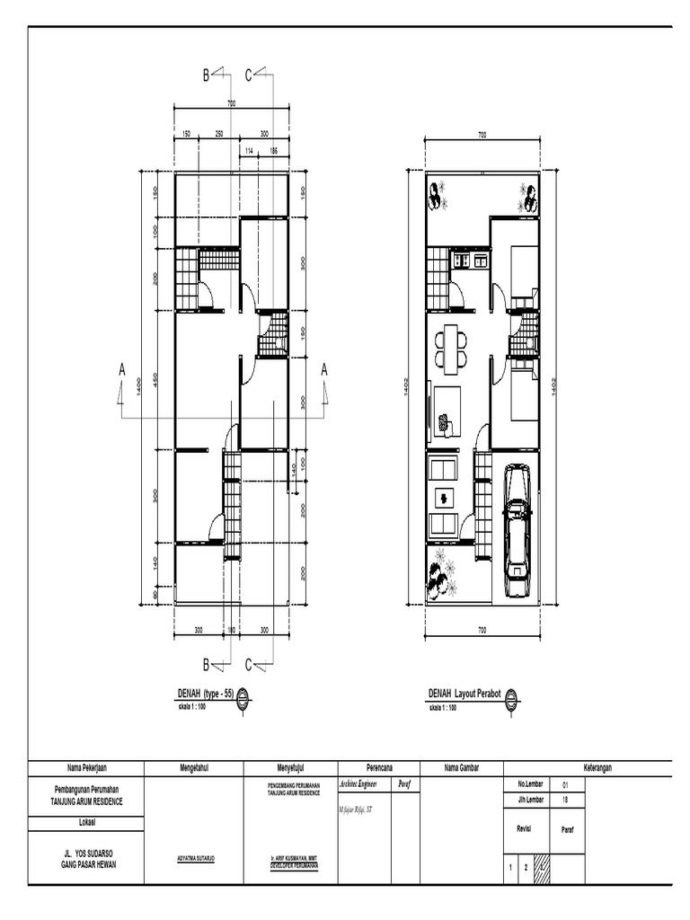 Denah Layout Perabot Tanjung Arum Residence | PDF