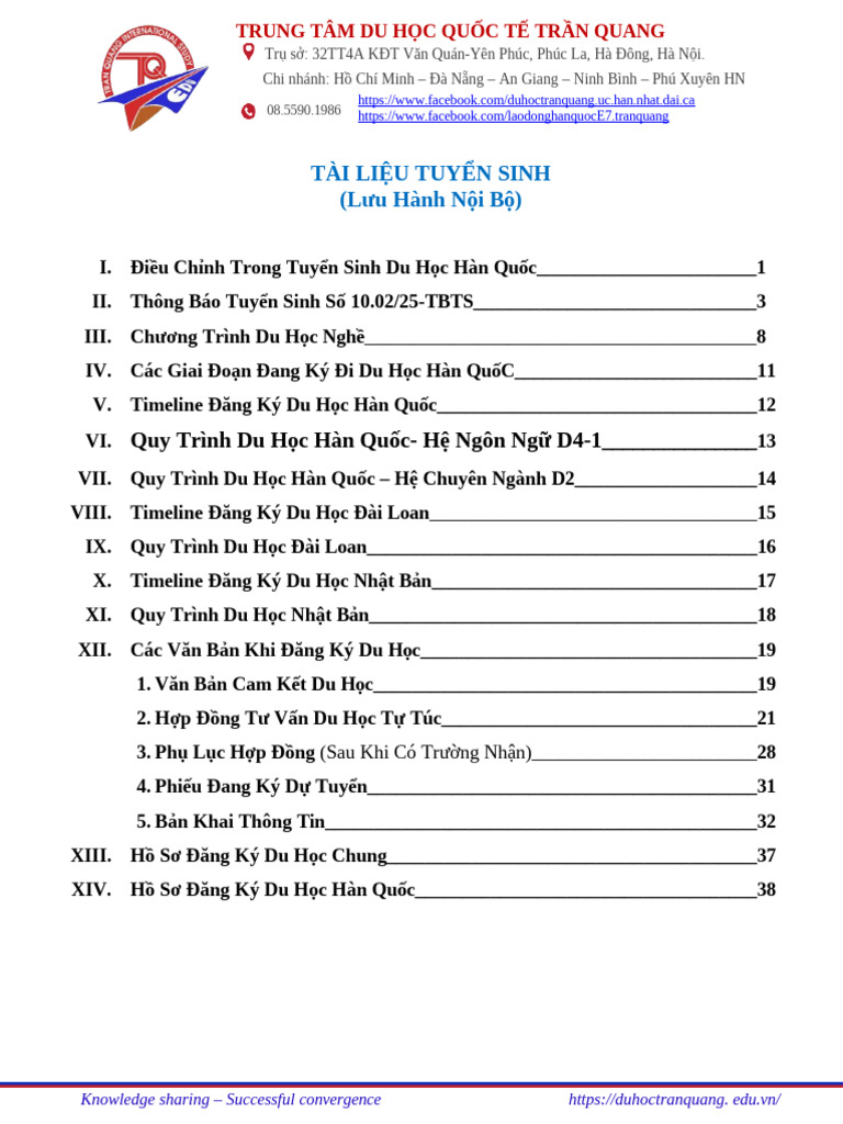 TaiLieu - TuyenSinh HÀN QUỐC 2025 | PDF