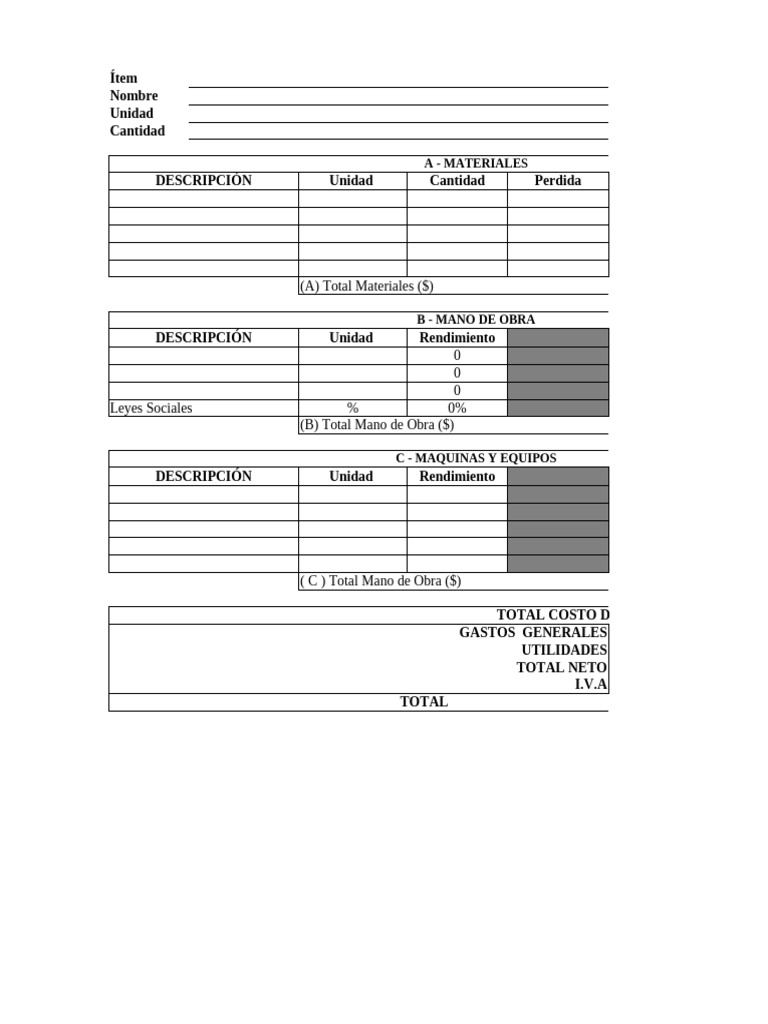 Formato Apu - 2 | PDF