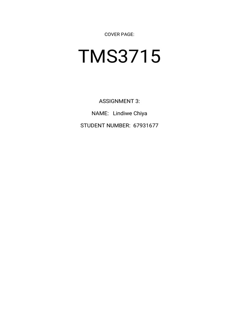 TMS3715 Assignment 3 Overview | PDF | Educational Assessment | Learning