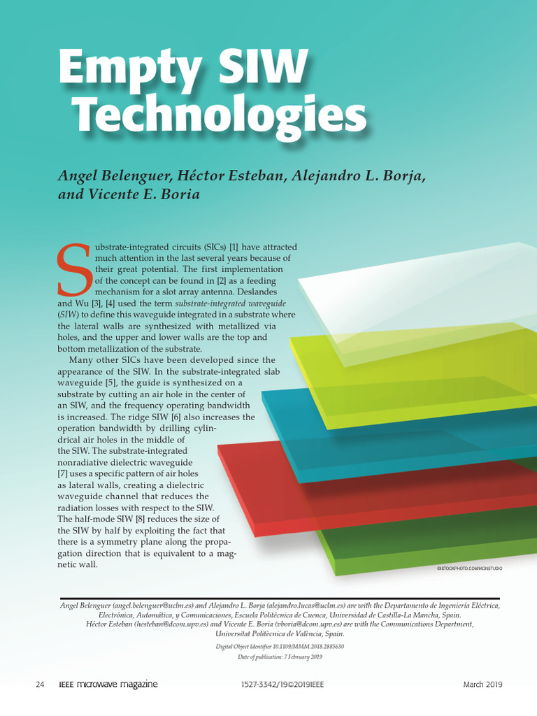 Empty SIW Technologies: Angel Belenguer, Héctor Esteban, Alejandro L ...