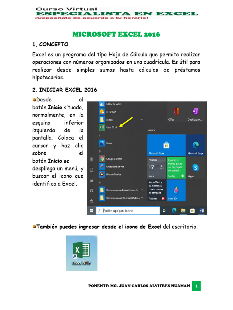 Excel Semana 1 | PDF | Microsoft Excel | Hoja de cálculo