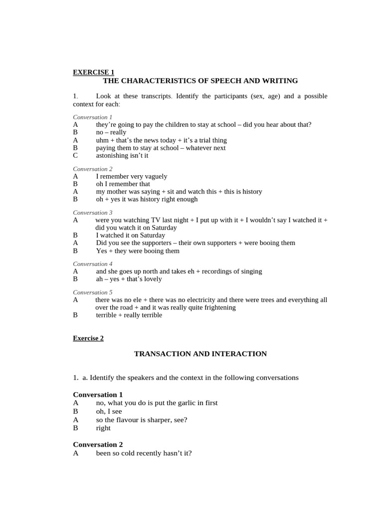 Spoken Discourse Analysis | PDF