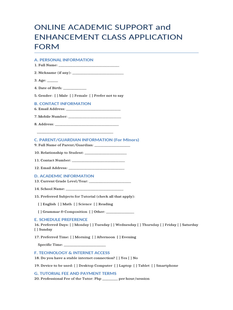Updated Tutorial Application Form | PDF | Internet | Computing
