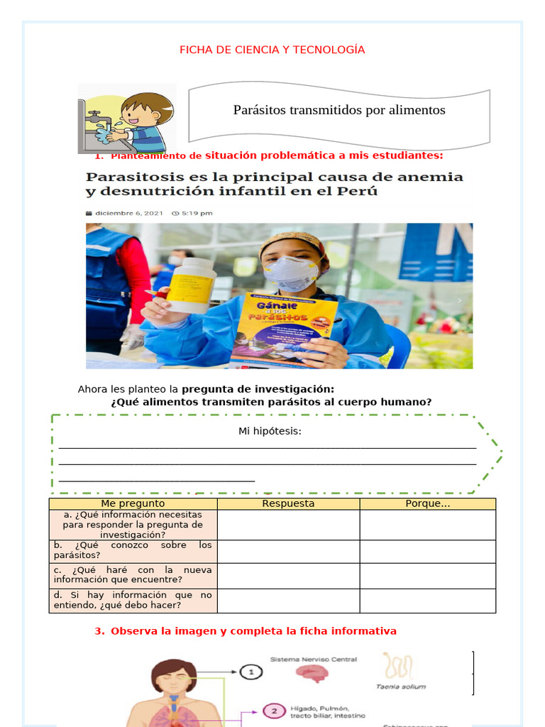 Ficha Cyt Parasitos en Alimentos | PDF | Alimentos