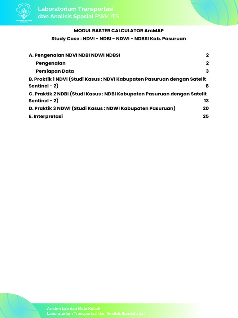 Modul Raster Calculator ArcMap | PDF