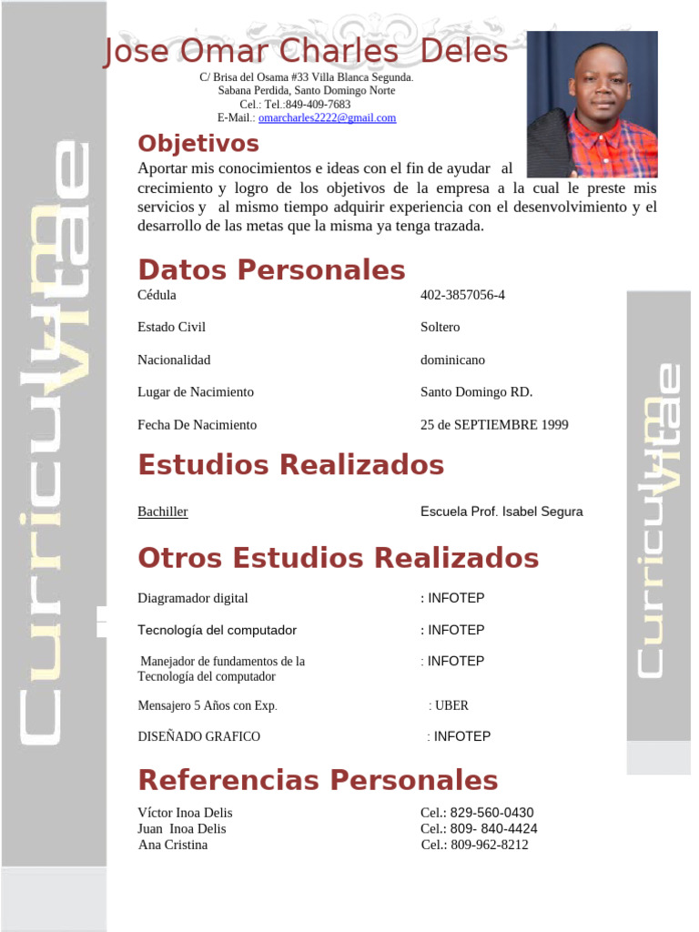Curriculum Vitae Jose Omar Charles Deles | PDF