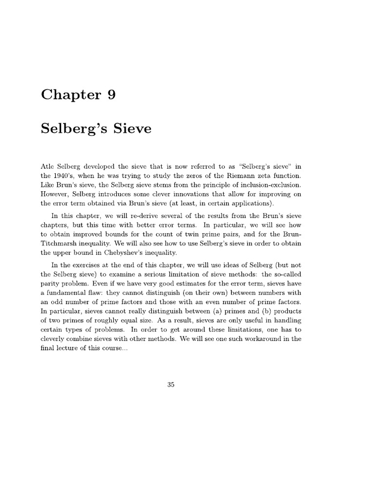 Selberg's Sieve | PDF