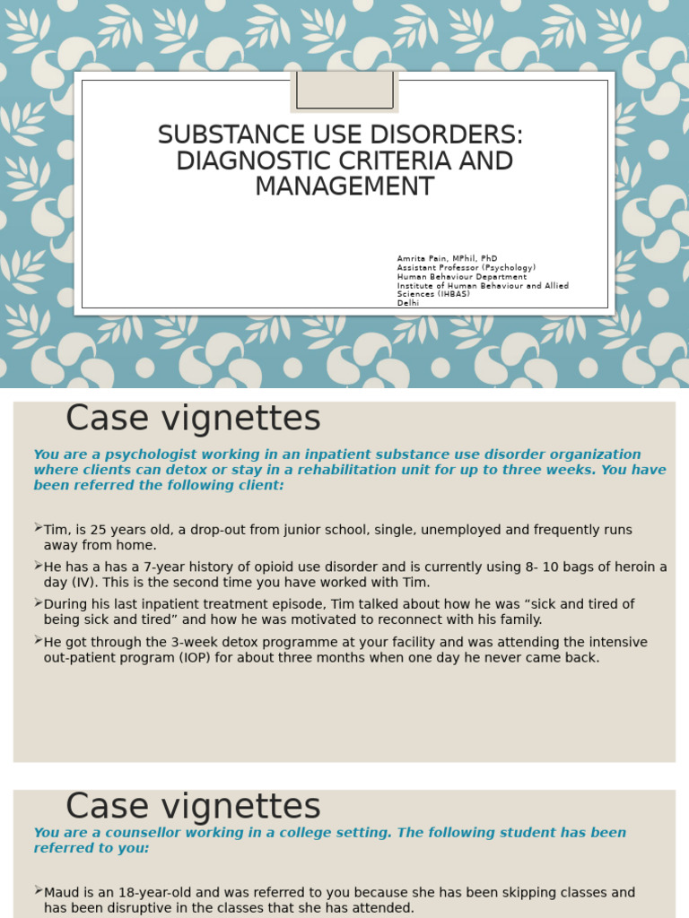 Substance Use Disorders-CHRIST University | PDF | Mental Disorder ...
