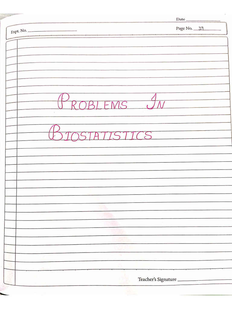 Biostatistics Problems | PDF