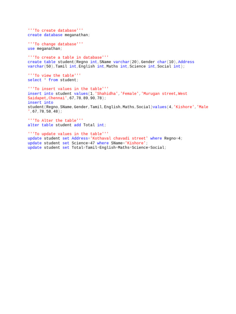 To Create Database | PDF
