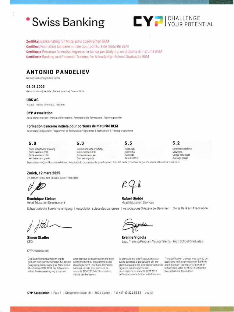 Diplome CYP Antonio Pandeliev | PDF