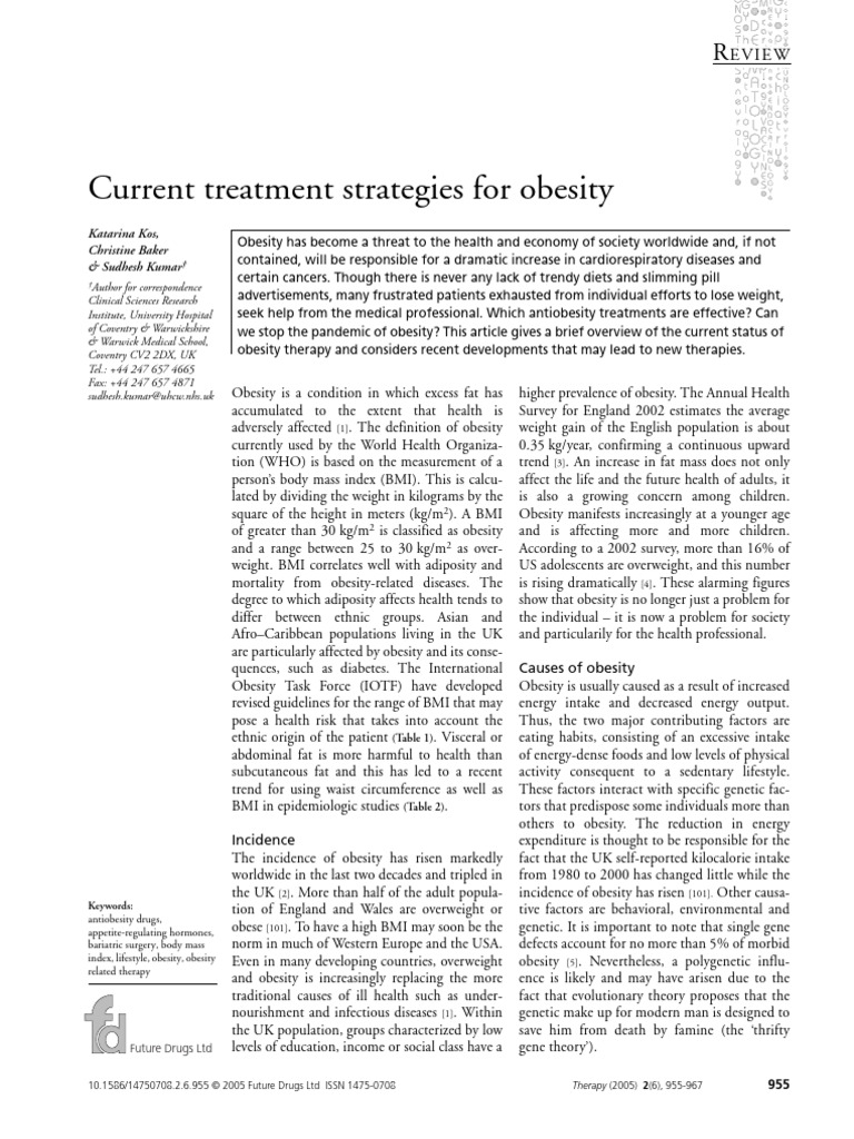 Obesity Treatment Strategies Overview | PDF | Obesity | Diabetes