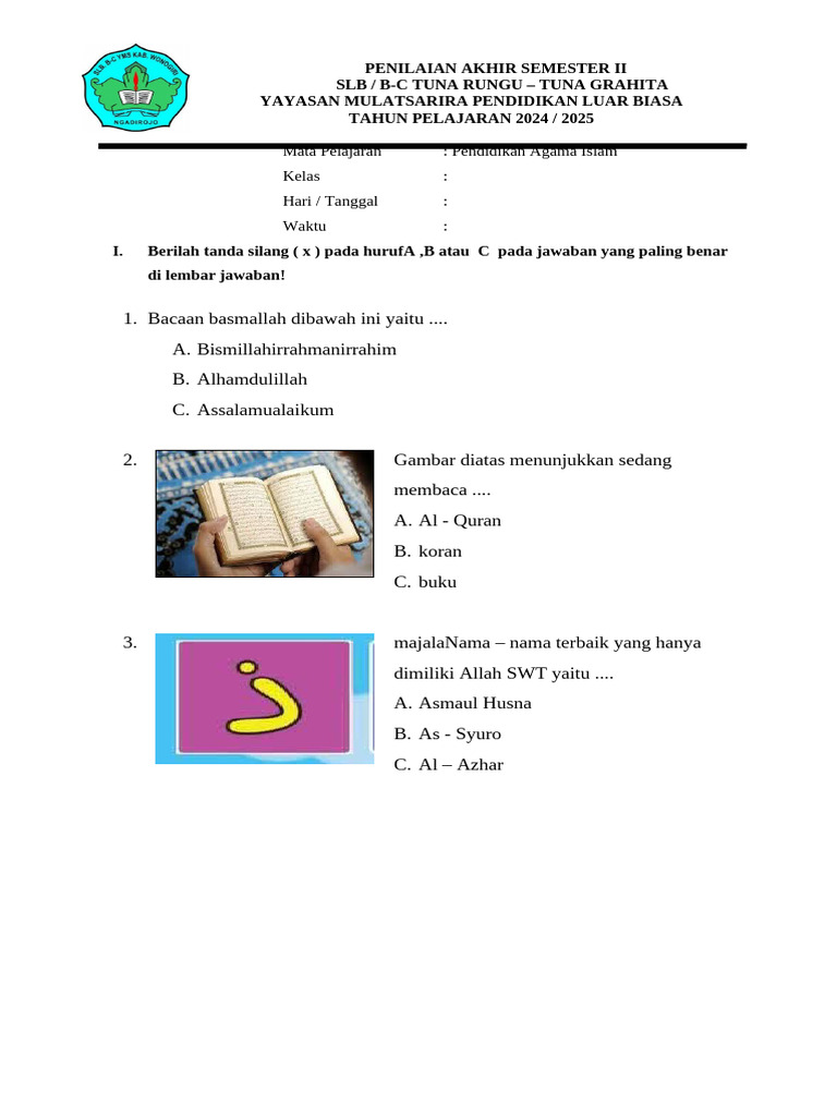 Soal Pas Burid Bulin | PDF