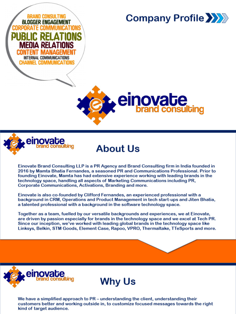Einovate Brand Consulting - Company Profile-2 | PDF | Brand | Human Communication