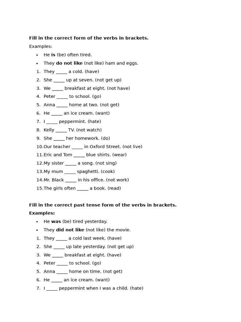 English Exercises G3 | PDF