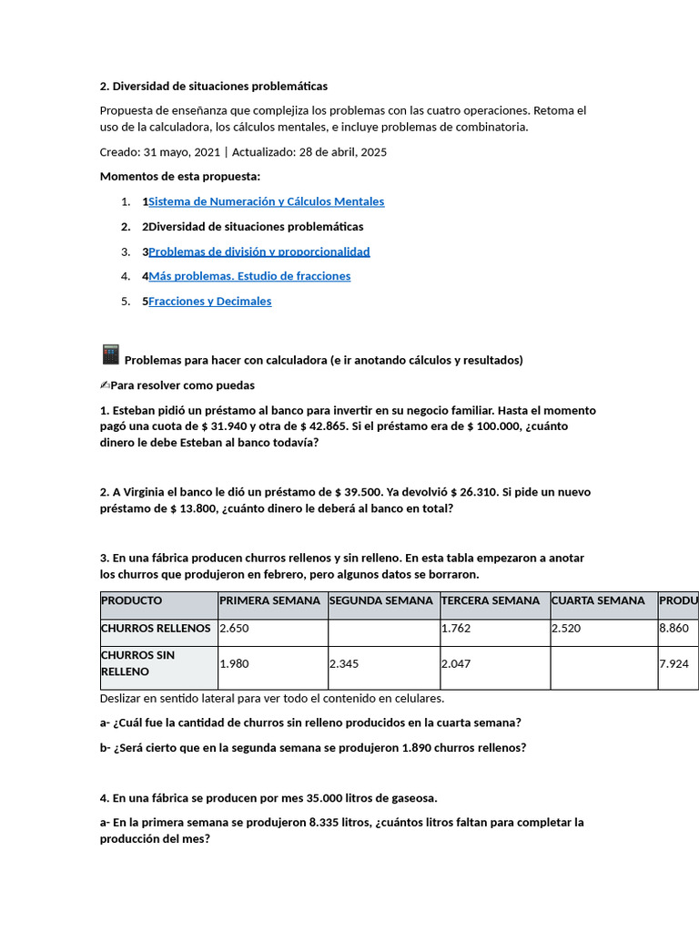 Situación Problematica | PDF | Alimentos