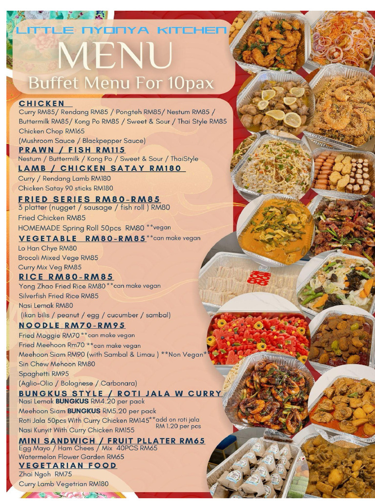 Buffet Menu-Kuih Platter-Fruit Tart Menu - 250602 - 134152 | PDF