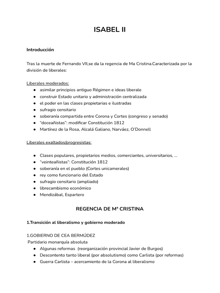 Isabel Ii | PDF | España | Gobierno de españa