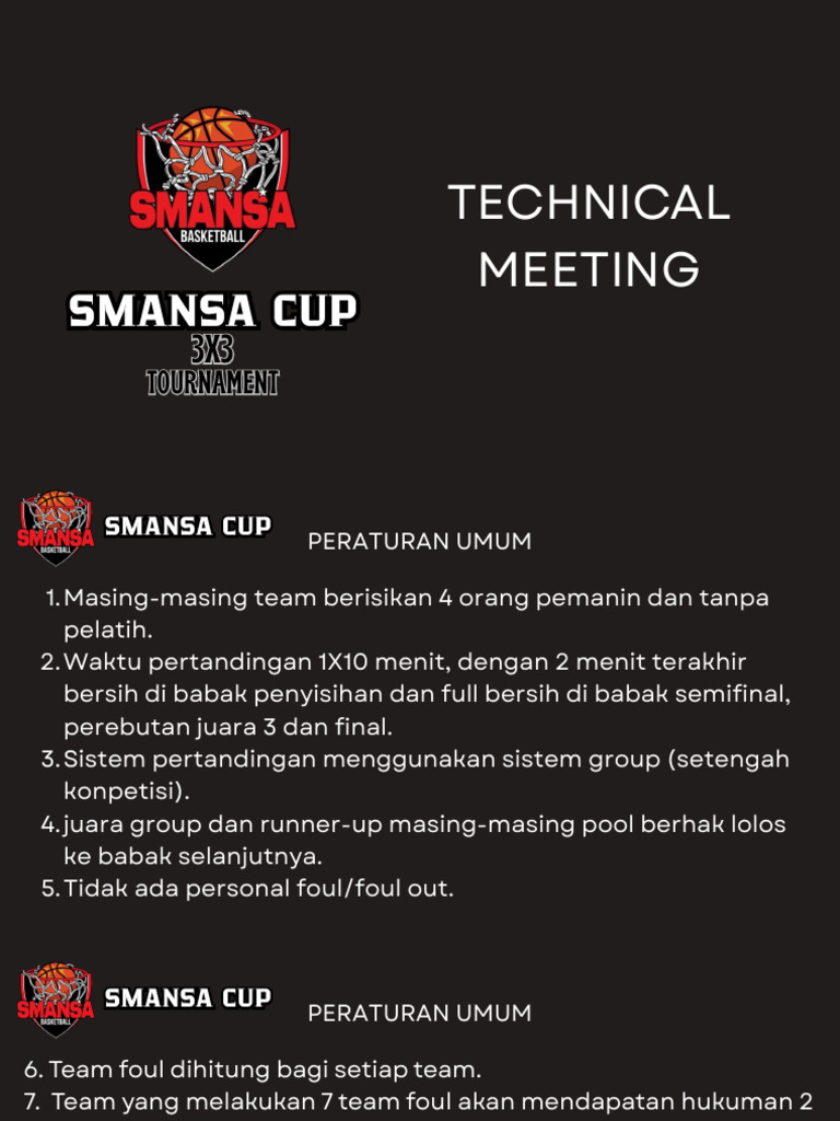 Aturan Turnamen SMANSA Cup 3x3 | PDF