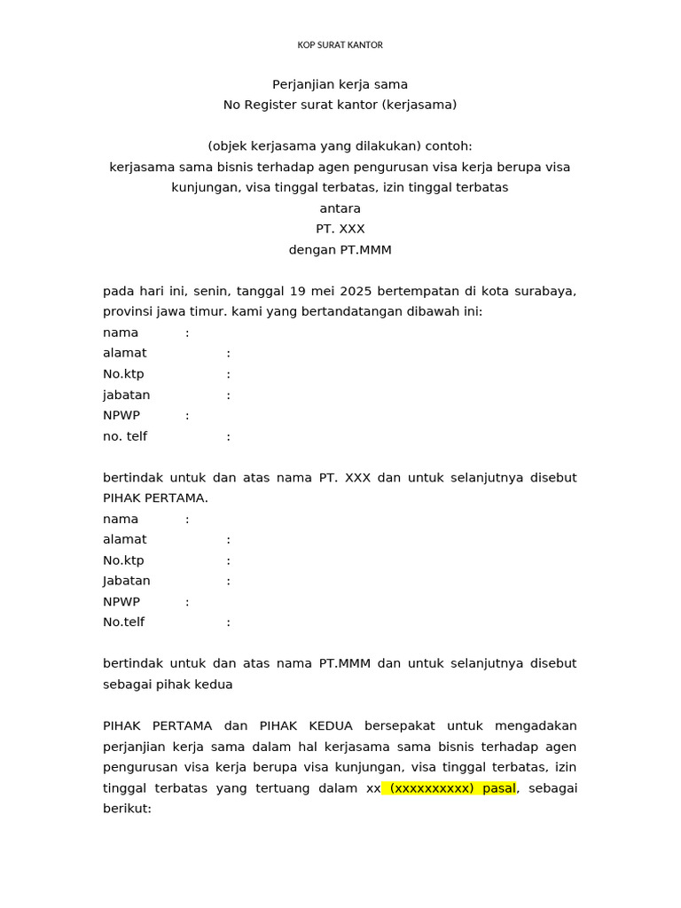Klausul Kerjasma Office | PDF