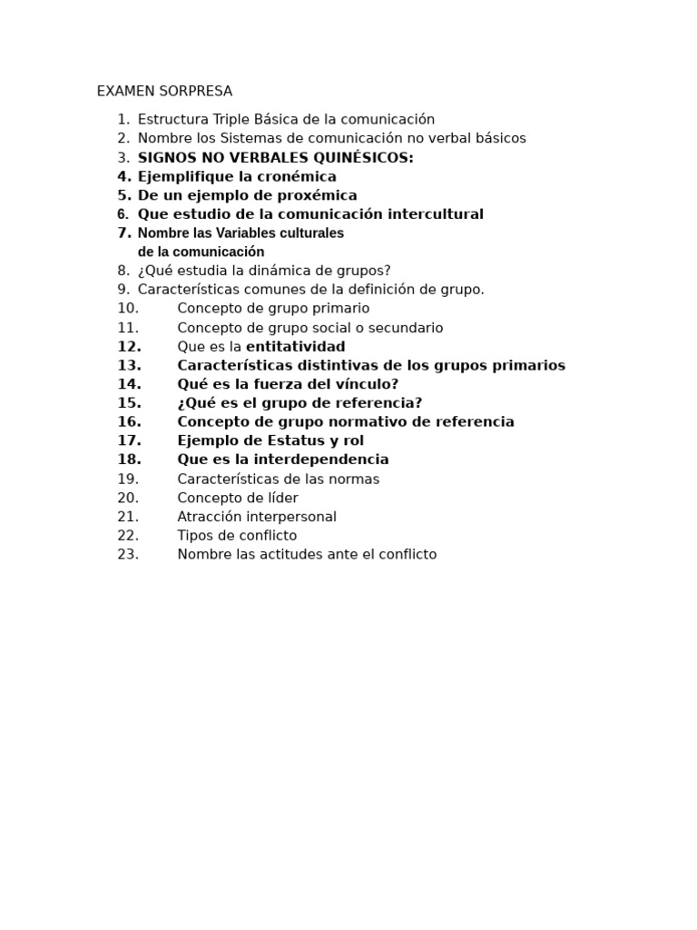 Examen Sorpresa | PDF