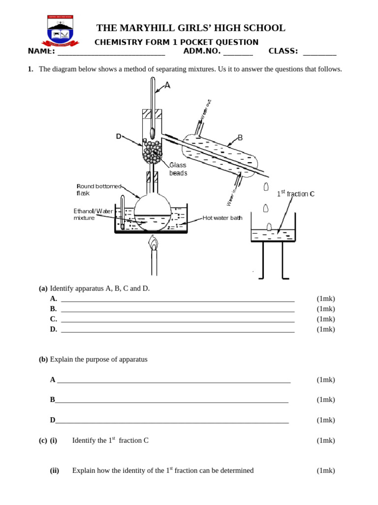 Chemistry Form 1 Pocket Question 2018 | PDF | Applied And ...