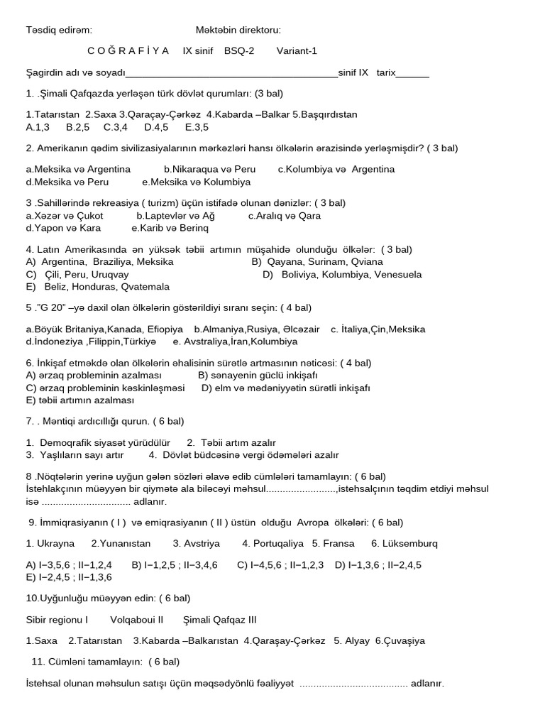 IX Coğrafiya Bsq-2 | PDF