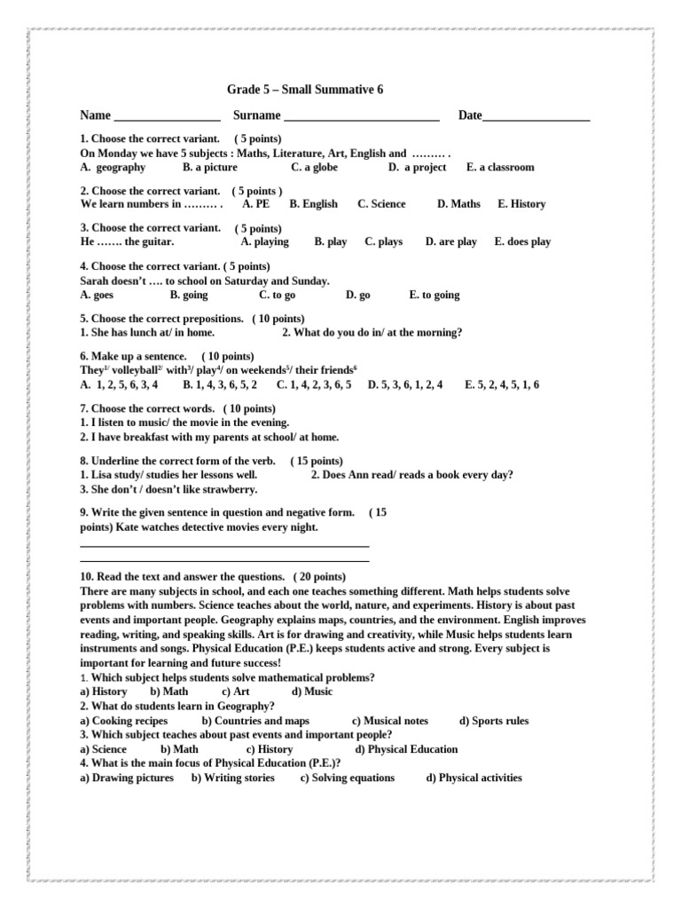Grade 5 Small Summative 6 - Game Changer | PDF | Mathematics | Learning