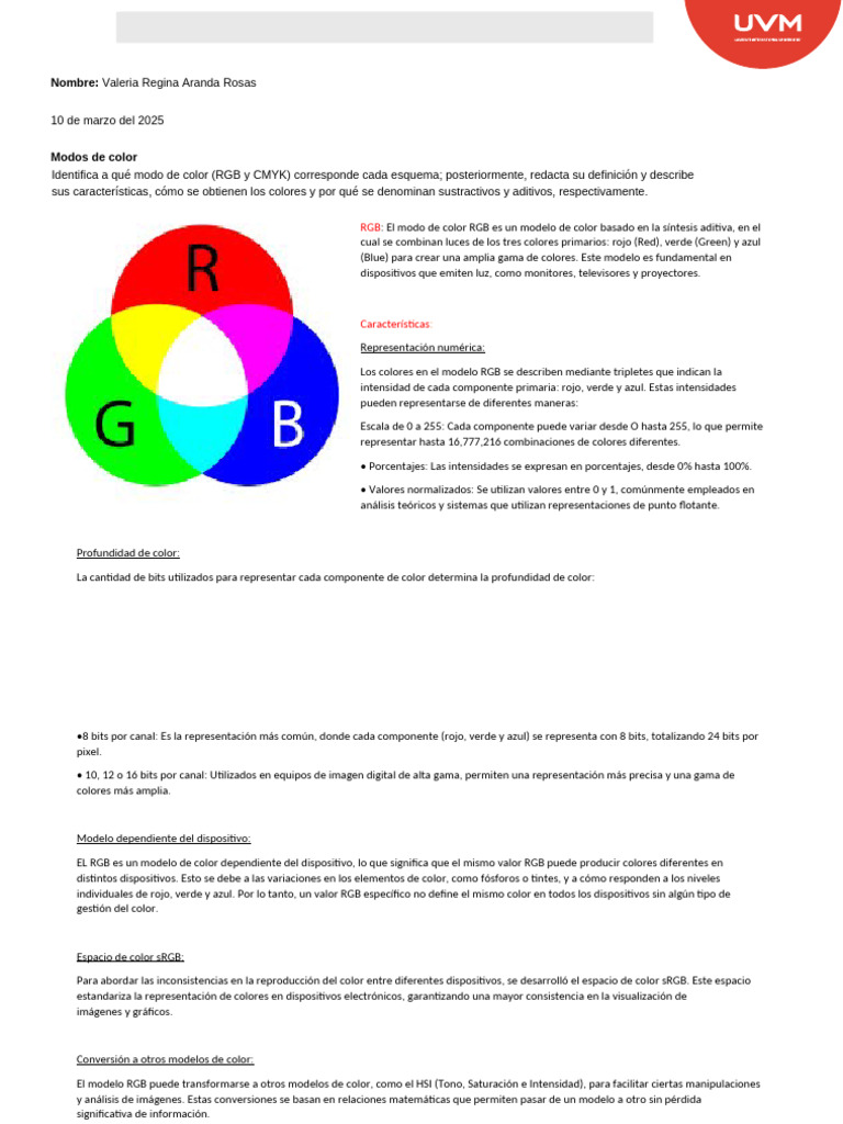 Modos de Color RGB y CMYK: Definiciones y Características | PDF | Color ...