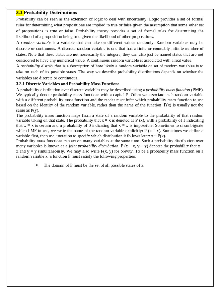 Probability Distributions | PDF | Probability Distribution | Random Variable