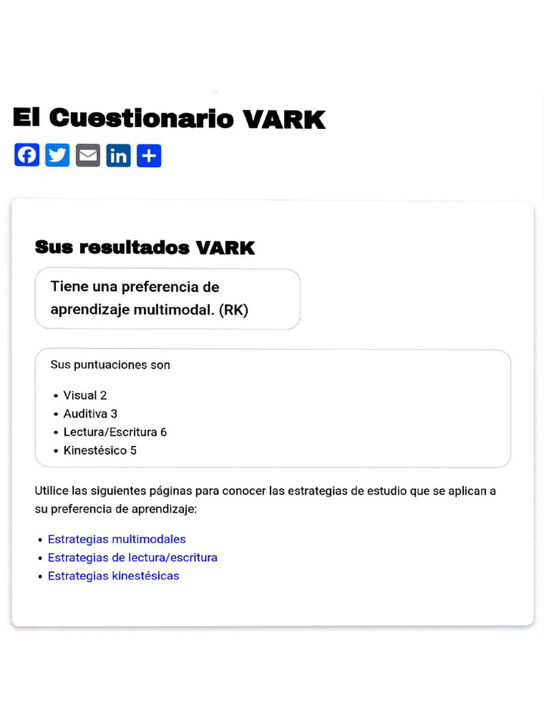 Cuestionario VARK | PDF