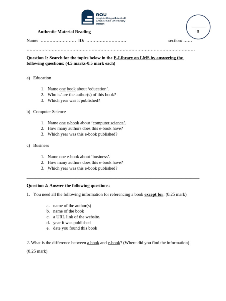 Authentic Material Reading (AMR) | PDF