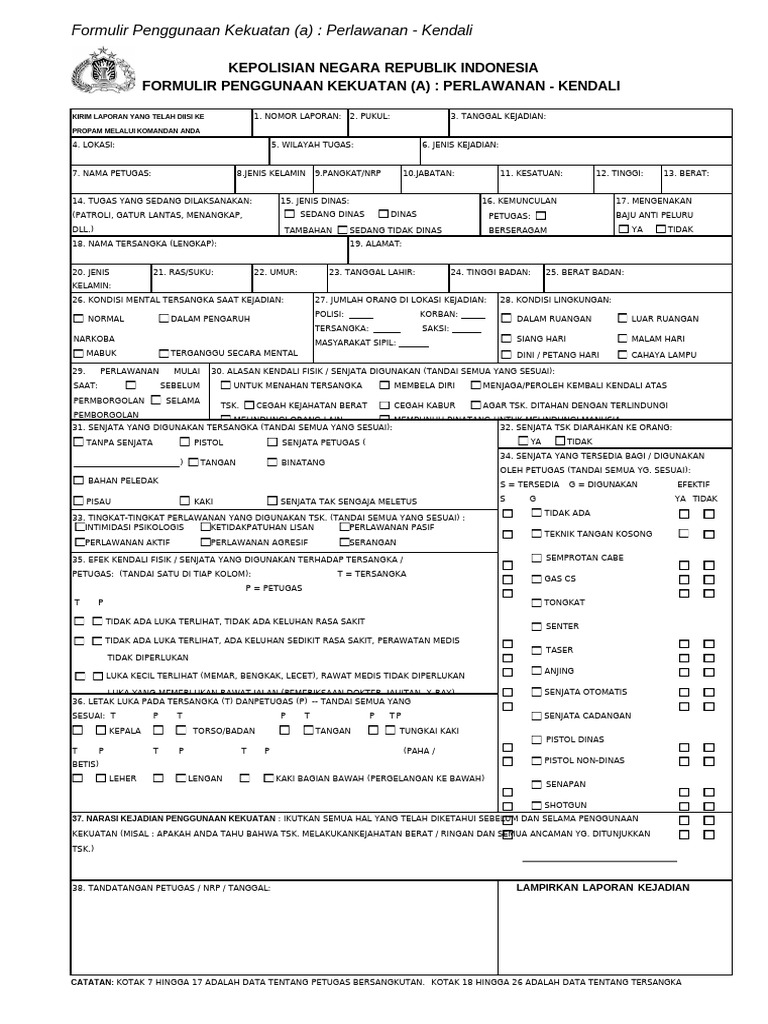 Lampiran Perkap No. 01 Th. 2009 | PDF