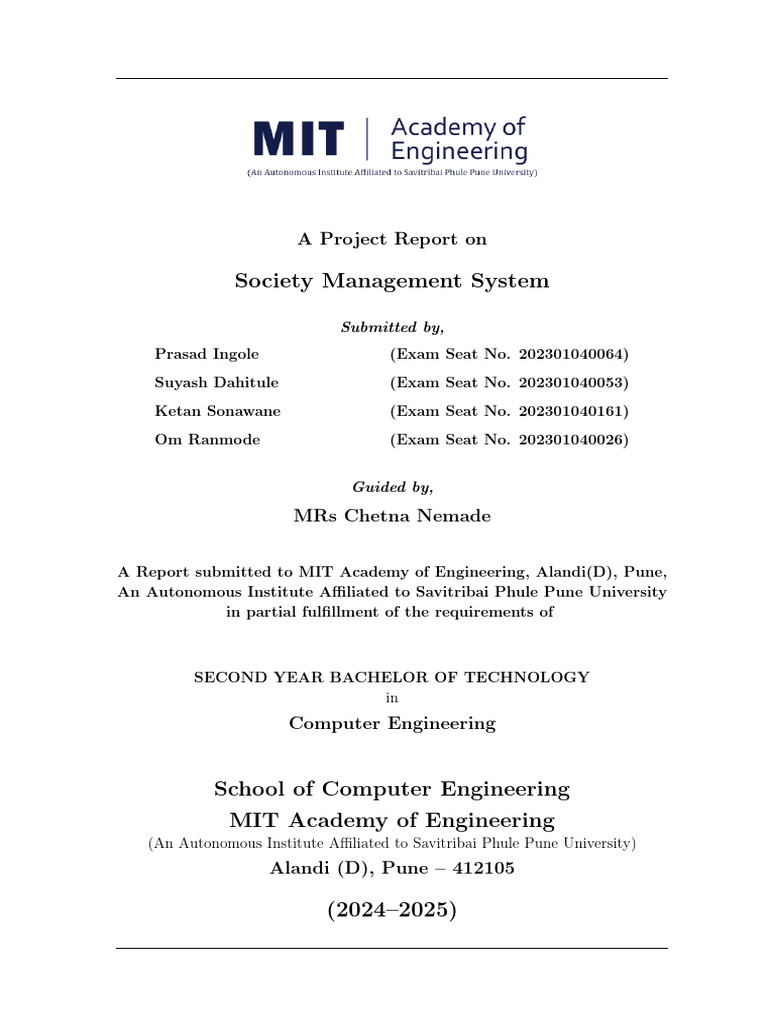 SY Minor Project Design Report Template 2024 2025 | PDF | Internet Of ...