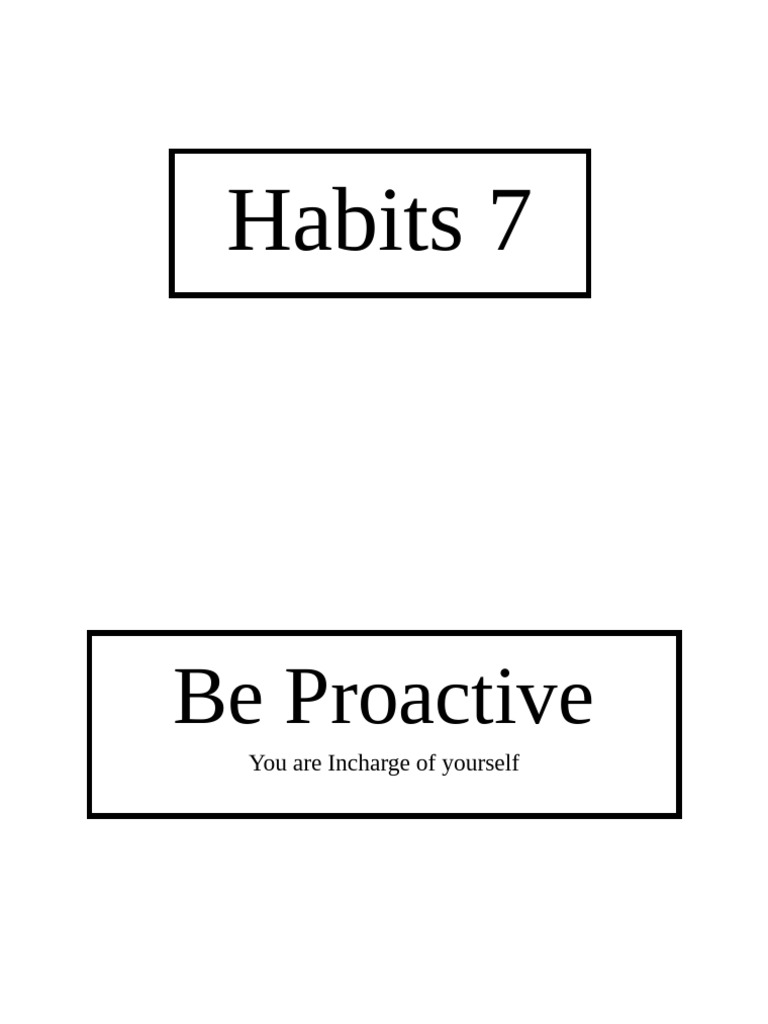 7 Habits for Personal Success | PDF