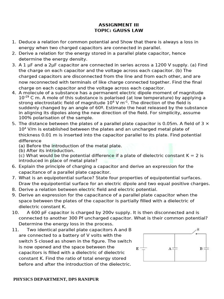Electric Potential And Capacitance Pdf Capacitor Capacitance