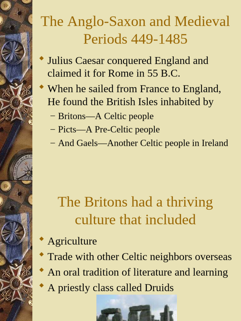 Eng12A-Anglo-Saxon and Medieval Periods1 | PDF | Celts | Celtic Britons