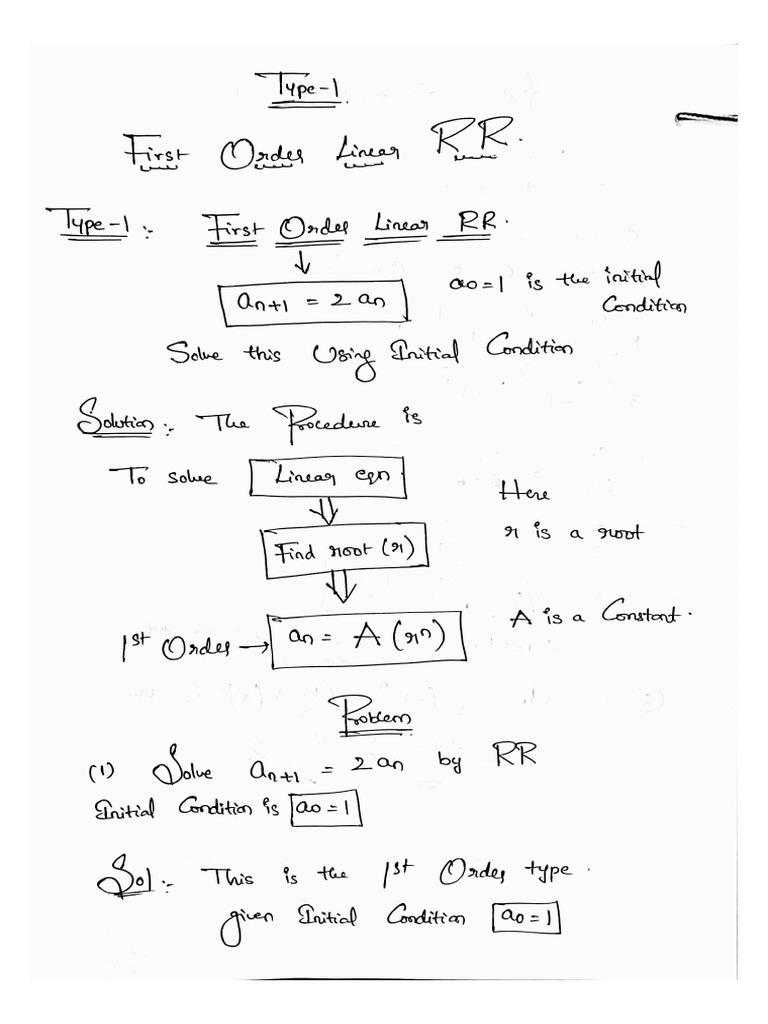 MFCS UNIT 4 Recurrence Relation Material 2 | PDF
