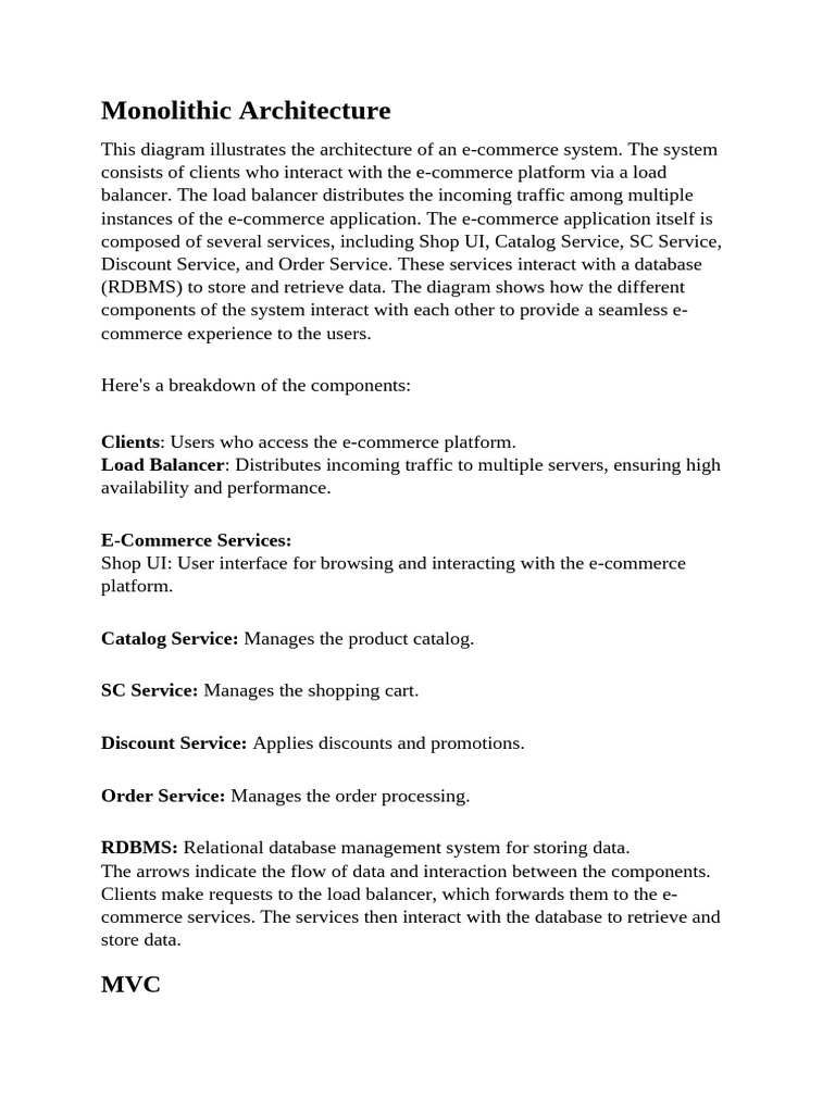 MVC in Monolithic Architecture Explained | PDF | Model–View–Controller ...