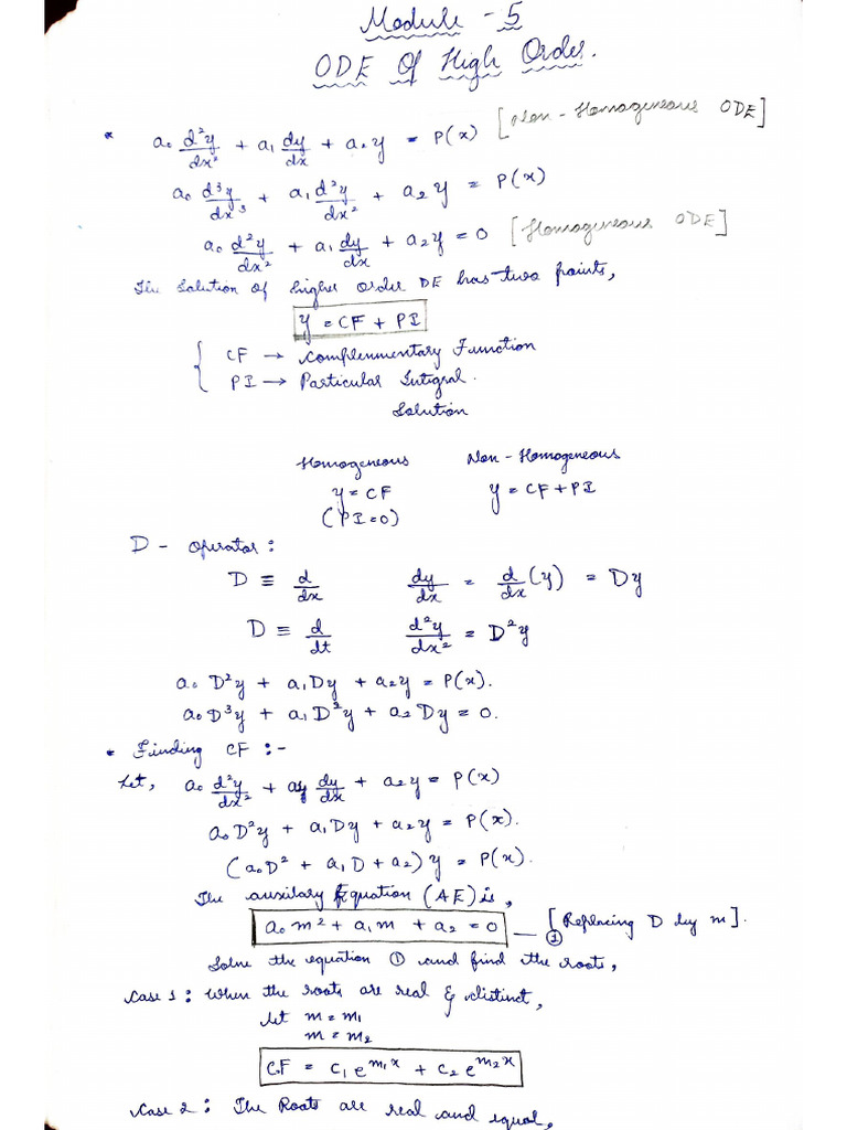 Module 5 ODE of Higher Order (2) | PDF