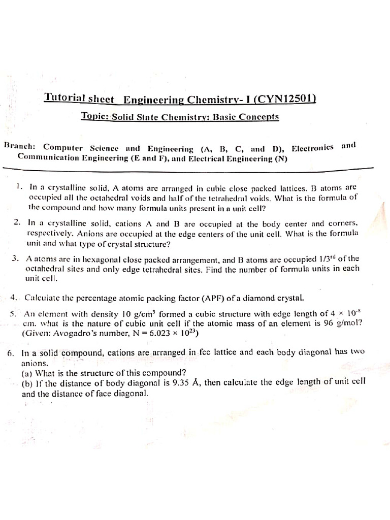 Solid State Tutorial 1 | PDF