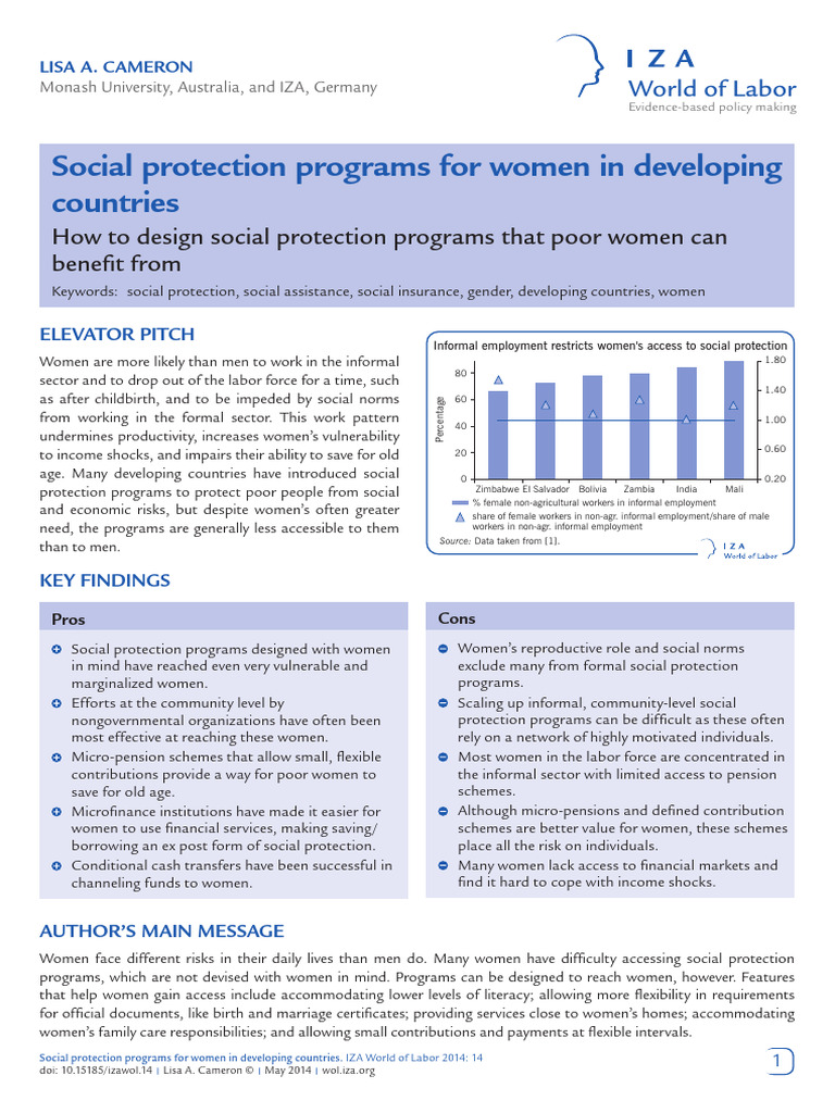 Social Protection for Women in Developing Countries | PDF | Social ...