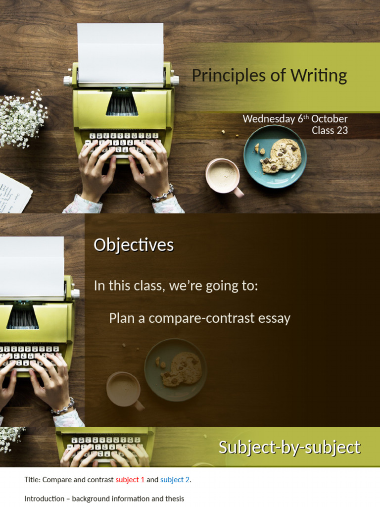 PWClass 23 Compare-Contrast Essay OUTLINES - LESSON 3 | PDF | Essays ...